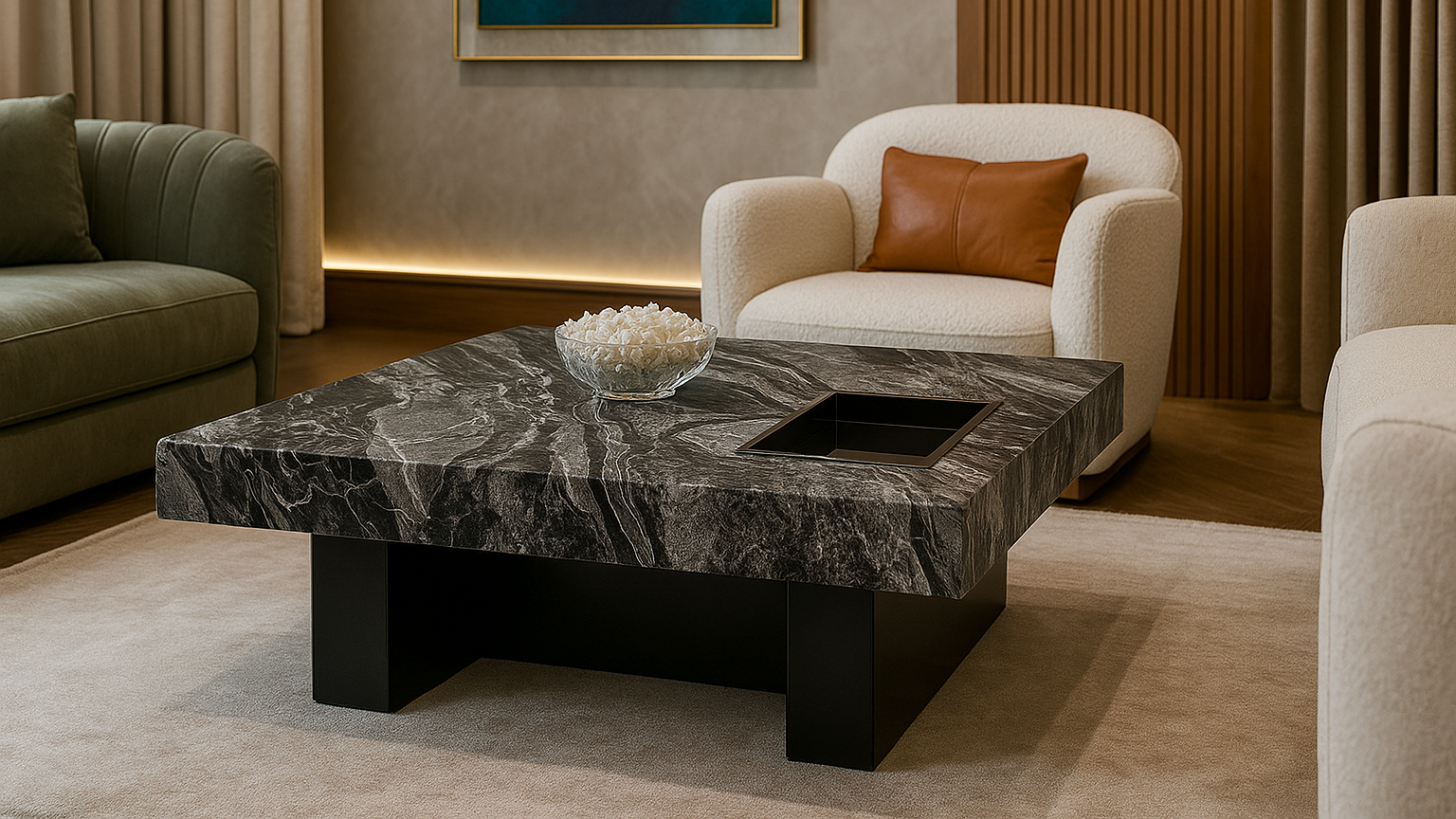 Obsidian Luxe Center Coffee Table – Tas Living